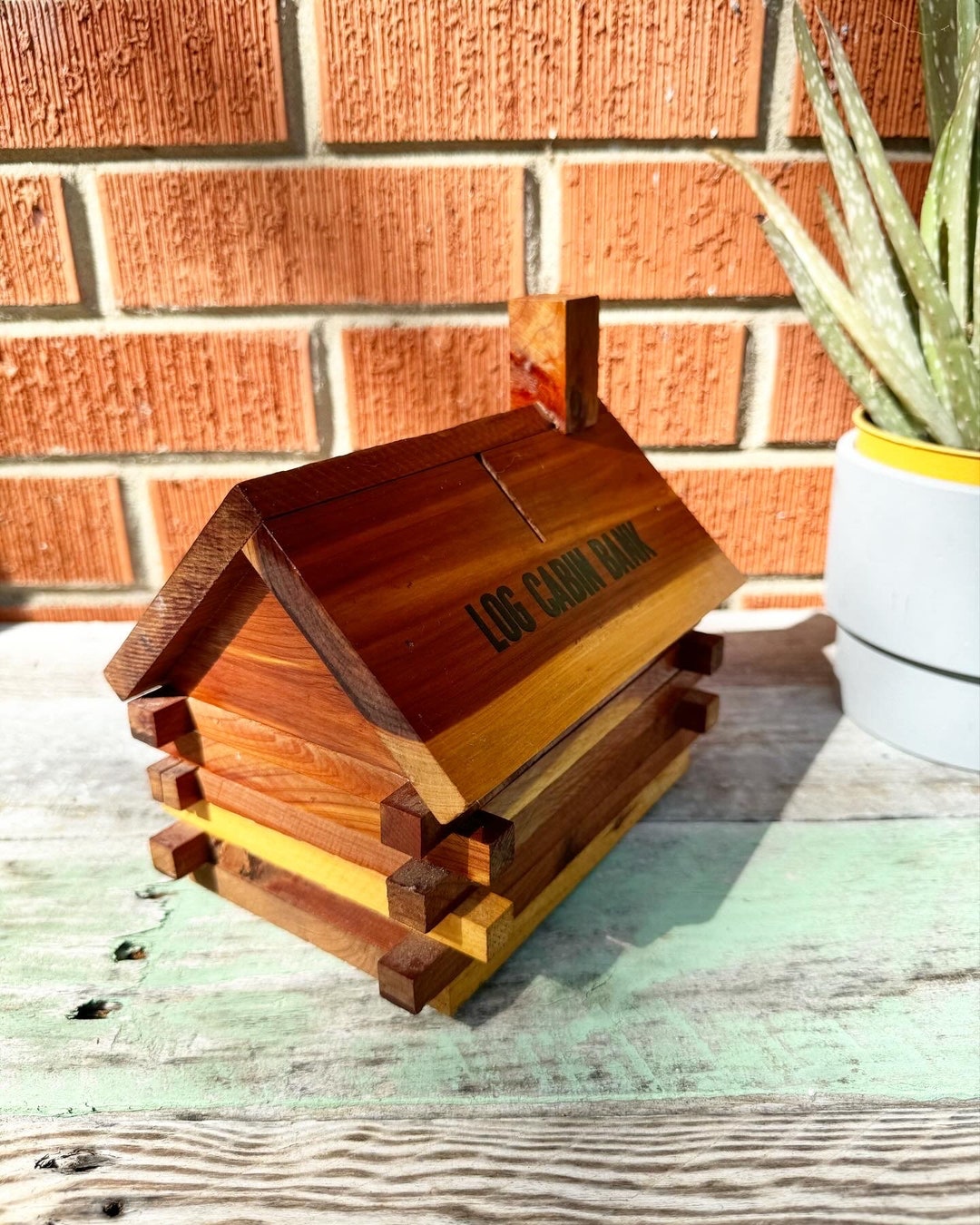 Vintage Log Cabin Bank. Boys Room. - Etsy