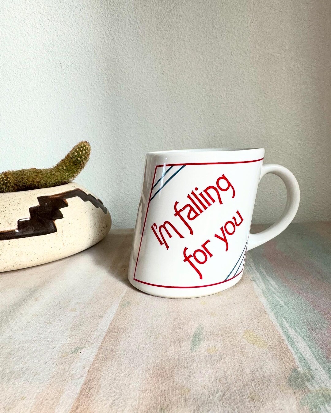 Vintage 'i'm Falling for You' Slanted Mug by Mug Slants Papel. Circa ...