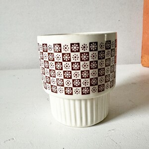 Mid Century Mod Coffee Tea/mug Checker Pattern Brown Floral. Restaurant ...
