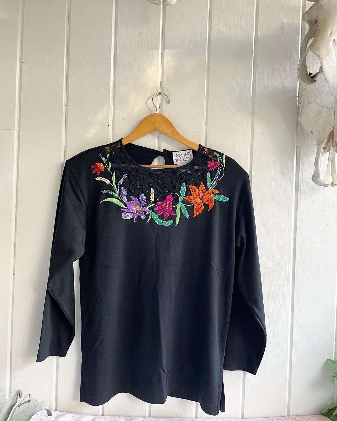 Vintage 1980’s Lacy After Noon by Shell Kepler Embroidered Flowered ...