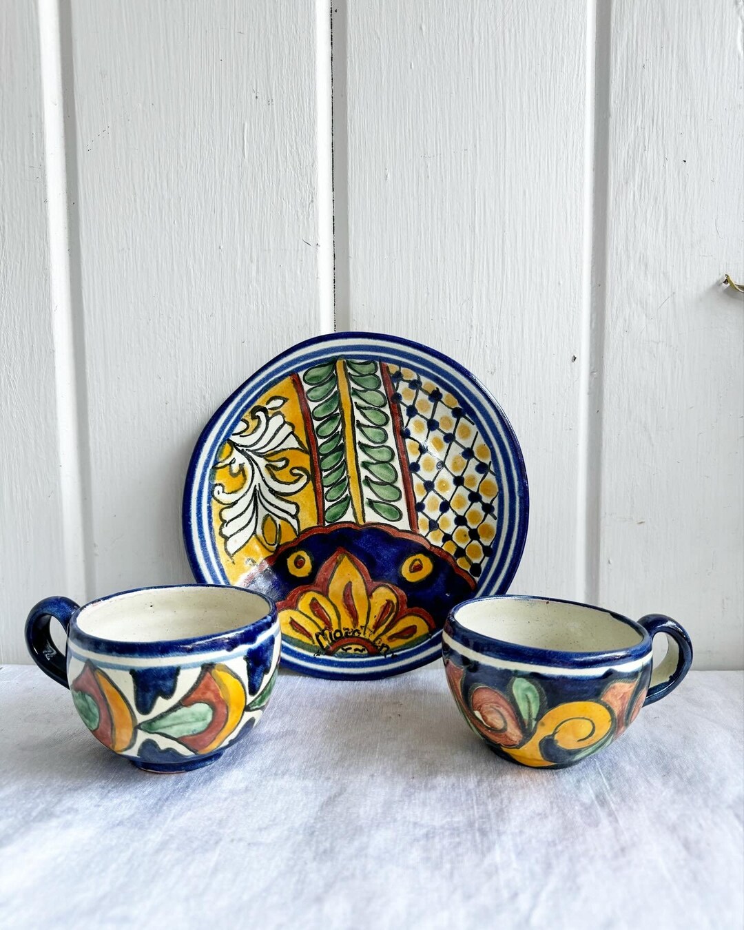3 Piece Talavera Mexican Pottery. Hand Painted Beautiful Pottery From ...