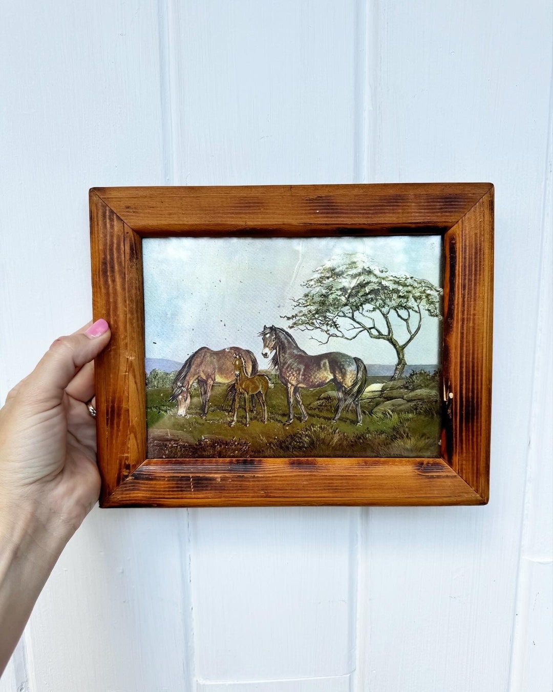 Vintage Dufex Foil Art. Metallic Horse Family Art. Equestrian. Horse ...