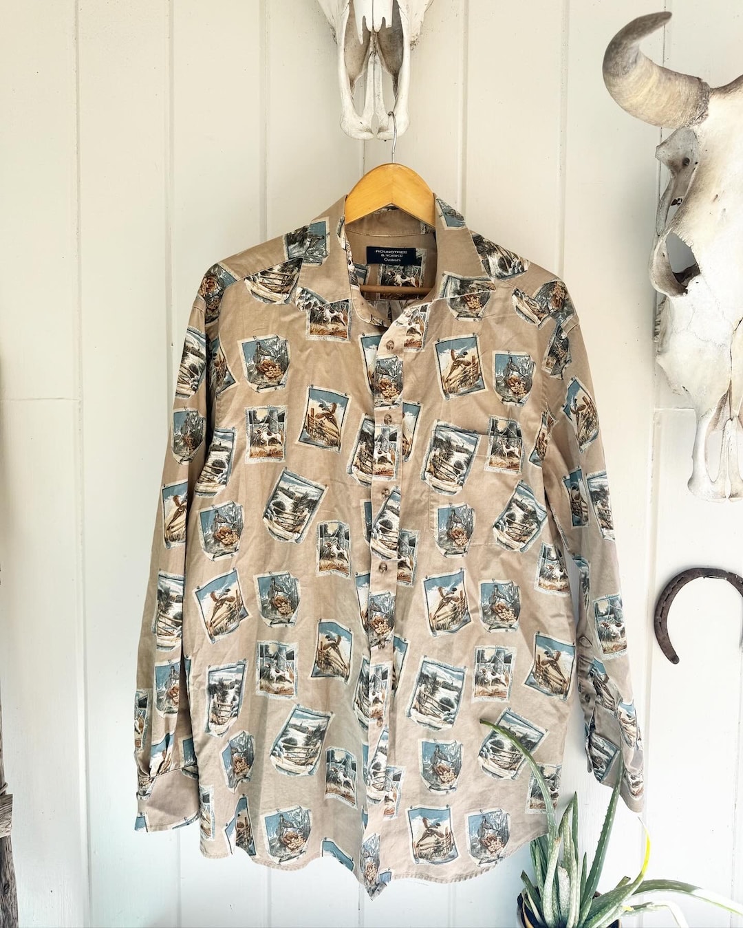 Vintage Men’s Large Hunting Theme Shirt. Roundtree & Yorke Outdoors ...