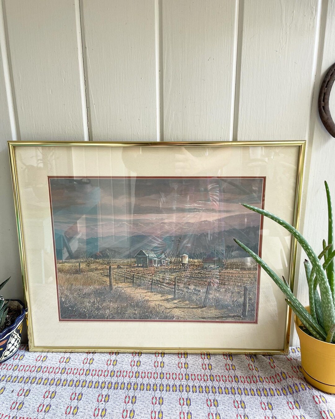 Vintage Texas Farm Print by Jan Bish. Ranch Farm Art. Signed and ...