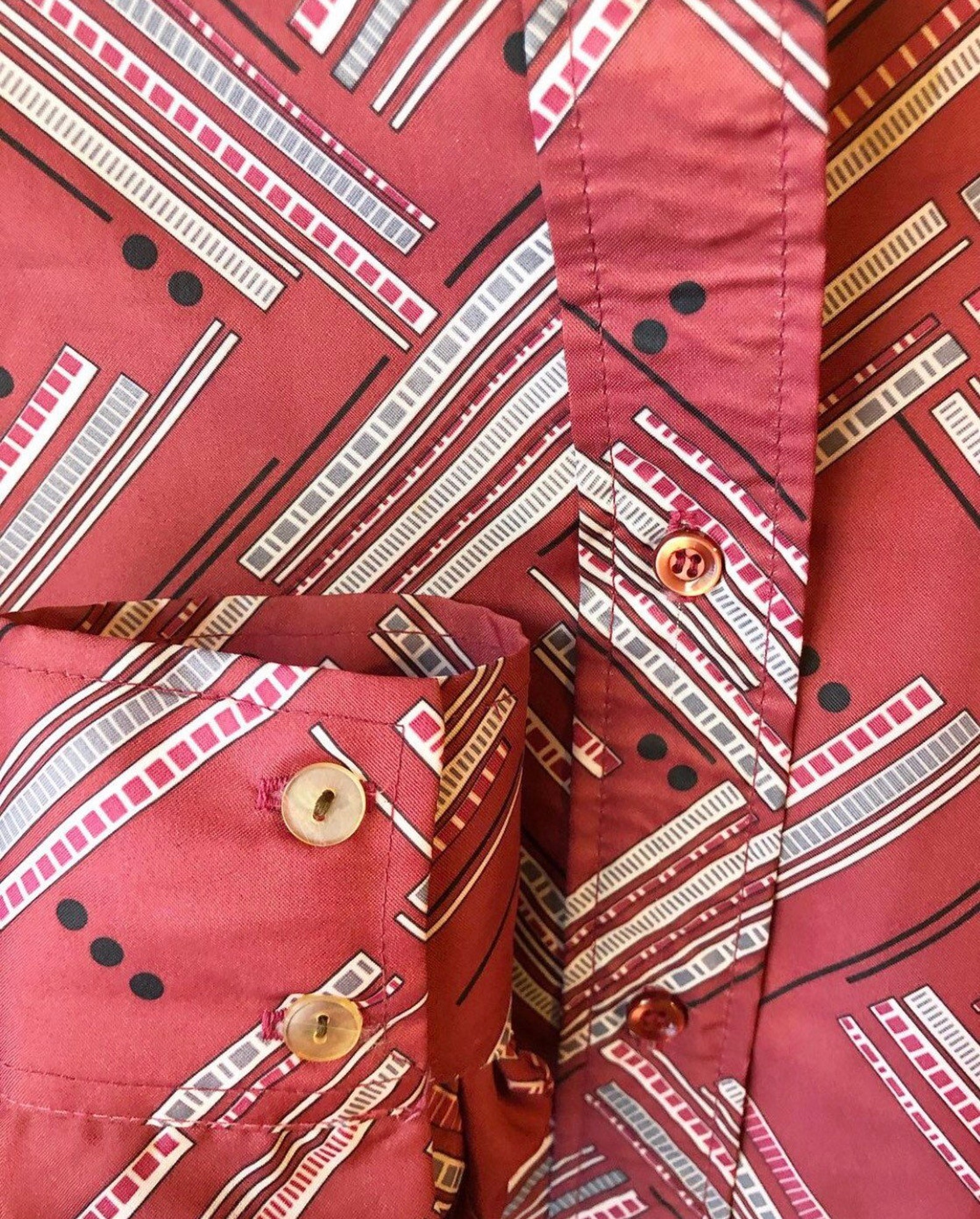 Retro Vintage Maroon Geometric Pattern first Edition Dallas - Etsy