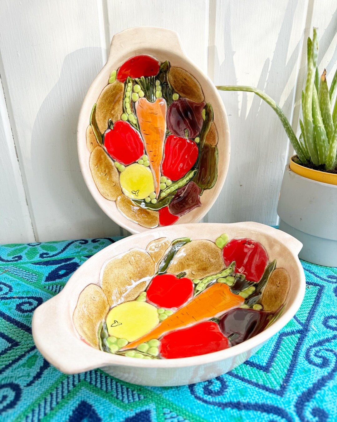 Vintage Holland Molds Ceramic Mixed Vegetables Serving Dish Oval ...