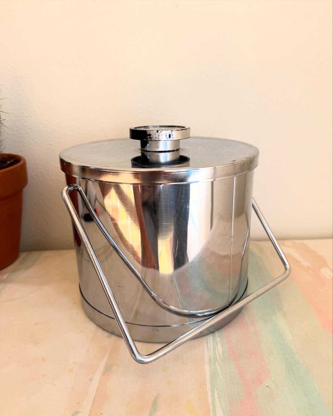 Vintage Kromex Metal Ice Bucket. Made in U.S.A. Stock the Bar Gift ...