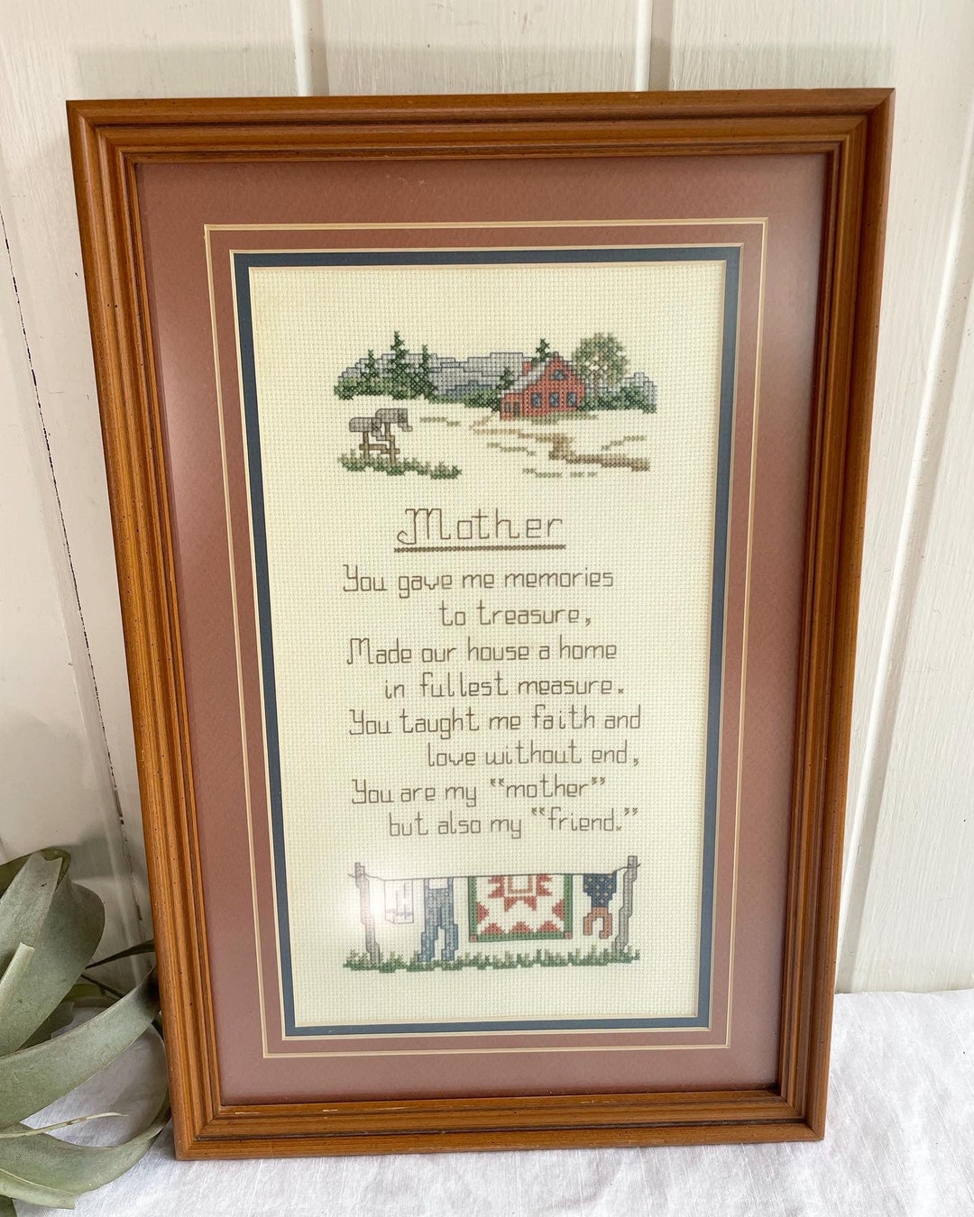 Vintage Framed Mother Cross Stitch Poem. Mother Gift. “mother- You Gave ...