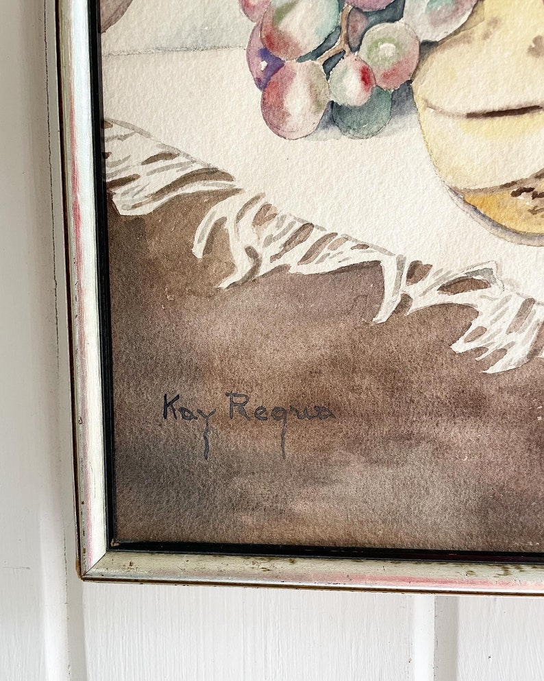 Gorgeous Vintage Original Artist Signed Watercolor of a Still Life of ...