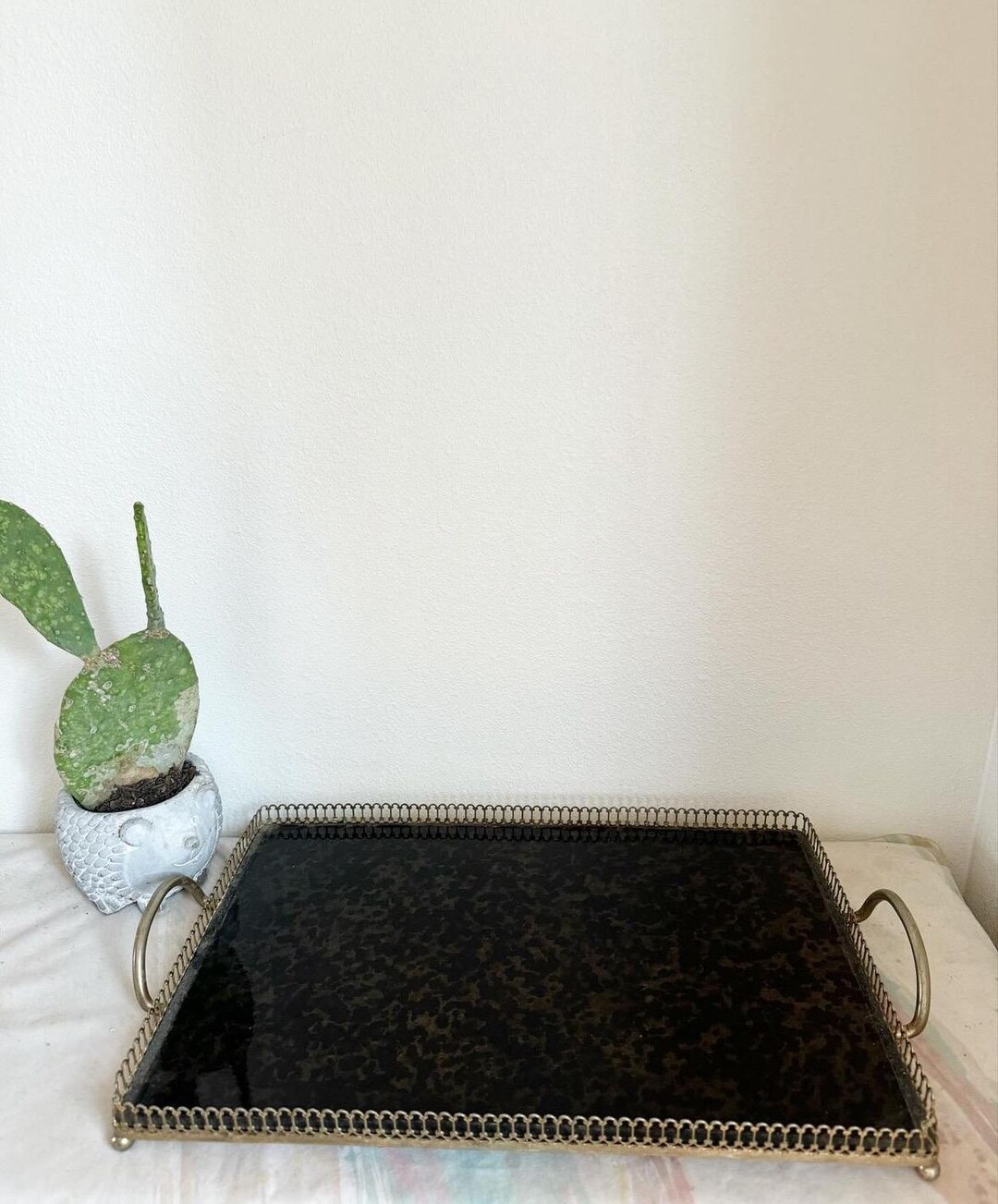 Vintage Brass Tortoise Tray. Drink Tray. Bathroom Bedroom Display Tray ...