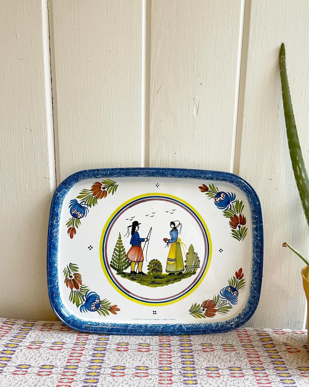 Vintage Massilly Metal Tray From France. Henriot Quimper Snack - Etsy