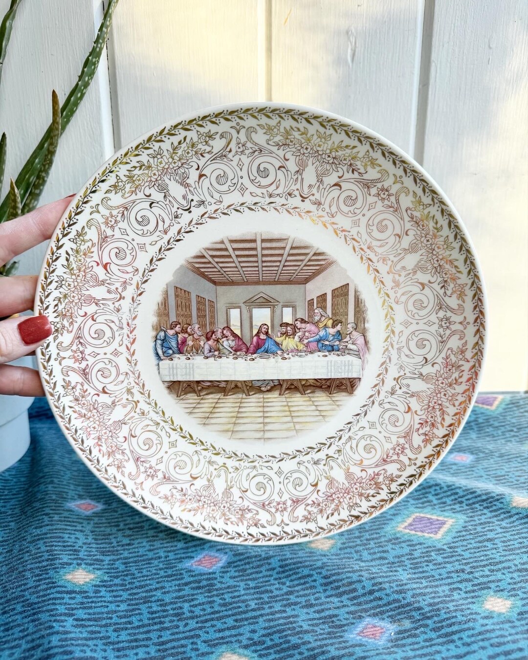 Vintage the Last Supper Pearl China 22K Gold , Vintage Last Supper ...