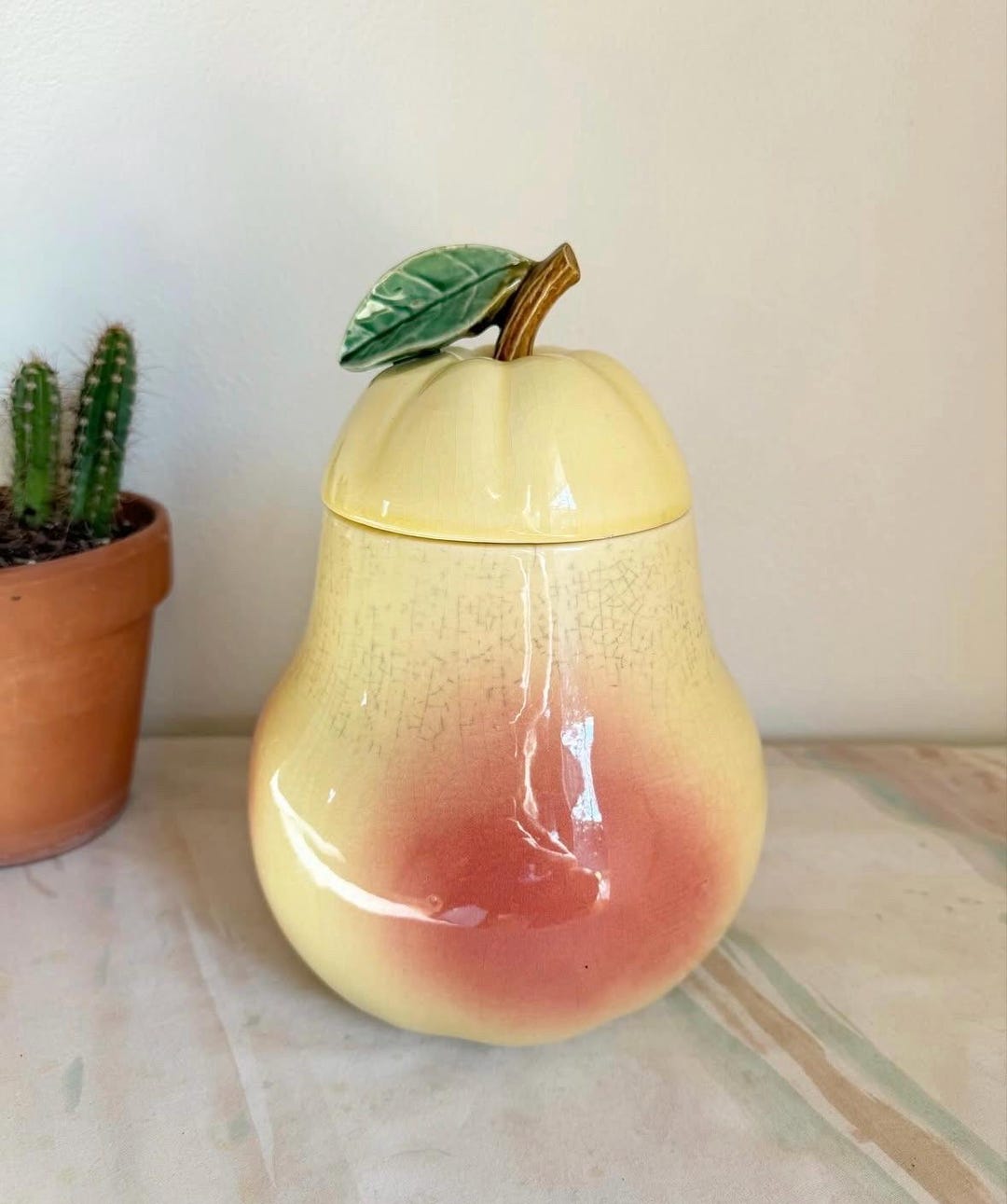 Mccoy Blushing Pear Cookie Jar Rare 1950s MCM Pottery Canister. Rosy ...