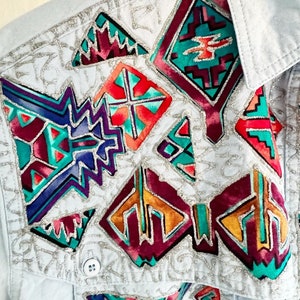 Amazing Glittery Silver Puffy Paint and Patchwork Short Skeeve Button ...