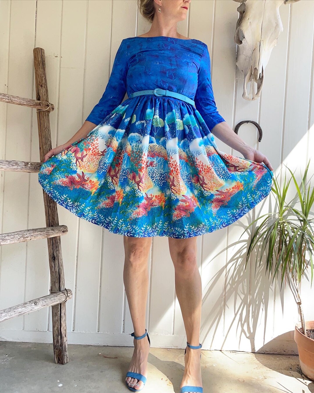 Lindy Bip 50s Fit & Flare Size 6 Rabbit Design Dress. Holly Hare Dress ...