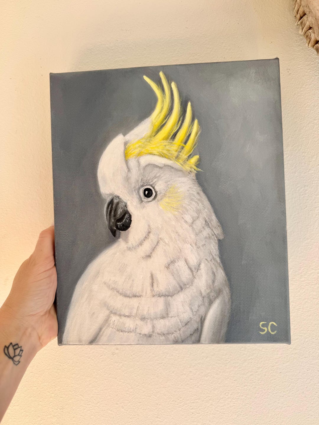 Artist Signed Cockatoo Painting. Parrot Art. Original Painting. Artist ...