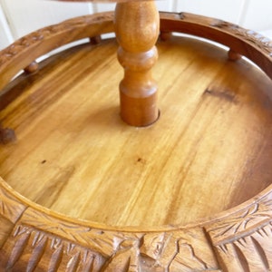Vintage Philippines Hand Carved Monkey Pod Lazy Susan. Vintage Mid ...