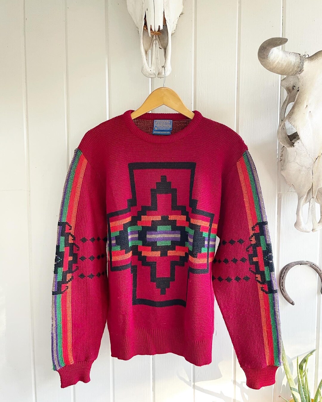 80’s Vintage Pendleton Southwest Virgin Wool Aztec Sweater. High Grade ...
