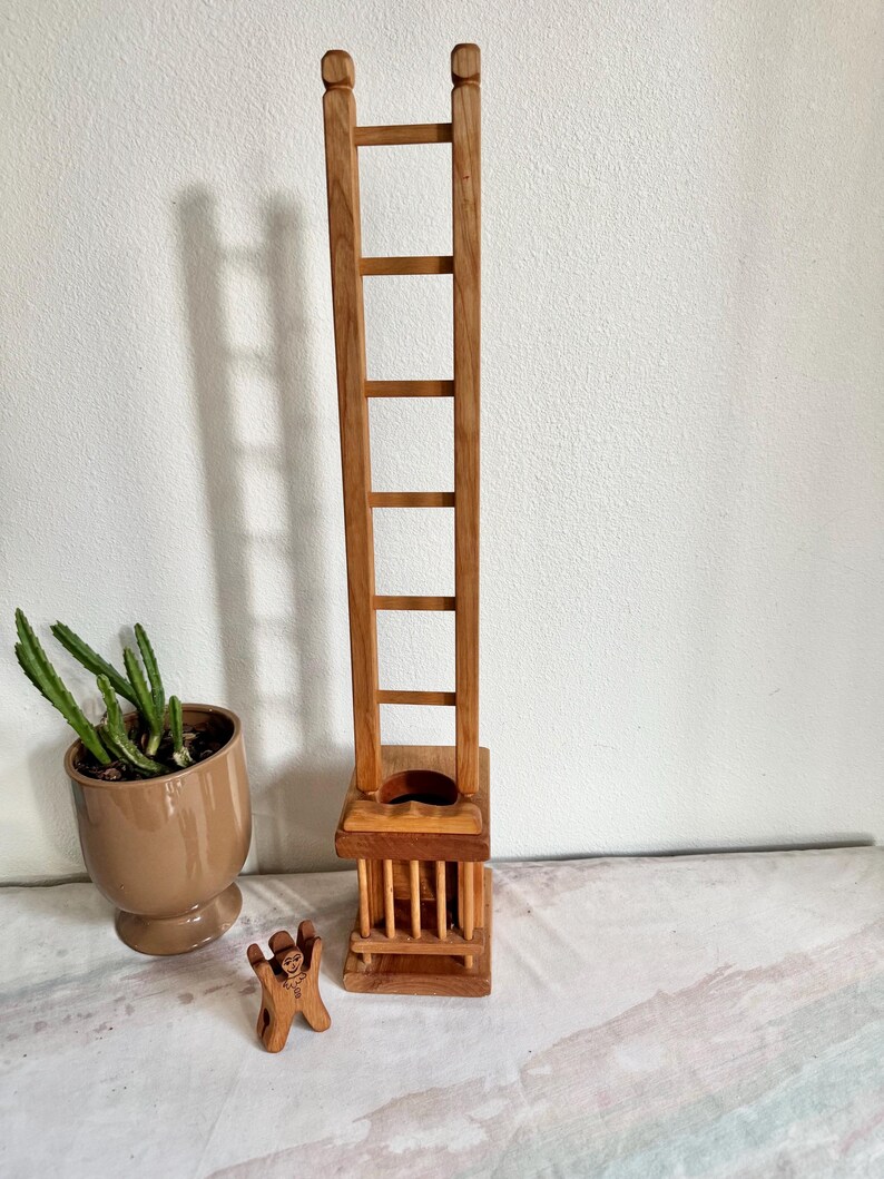 Vintage Jacob’s Ladder Wood Music Box. Man and a Ladder. Watch Video ...