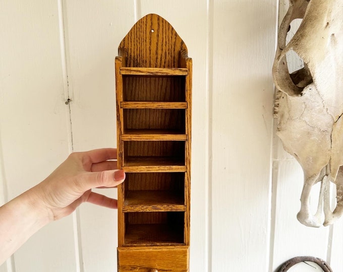Vintage Barrow Shelf Sectioned Table or Wall Shelf With Drawer. Wood ...