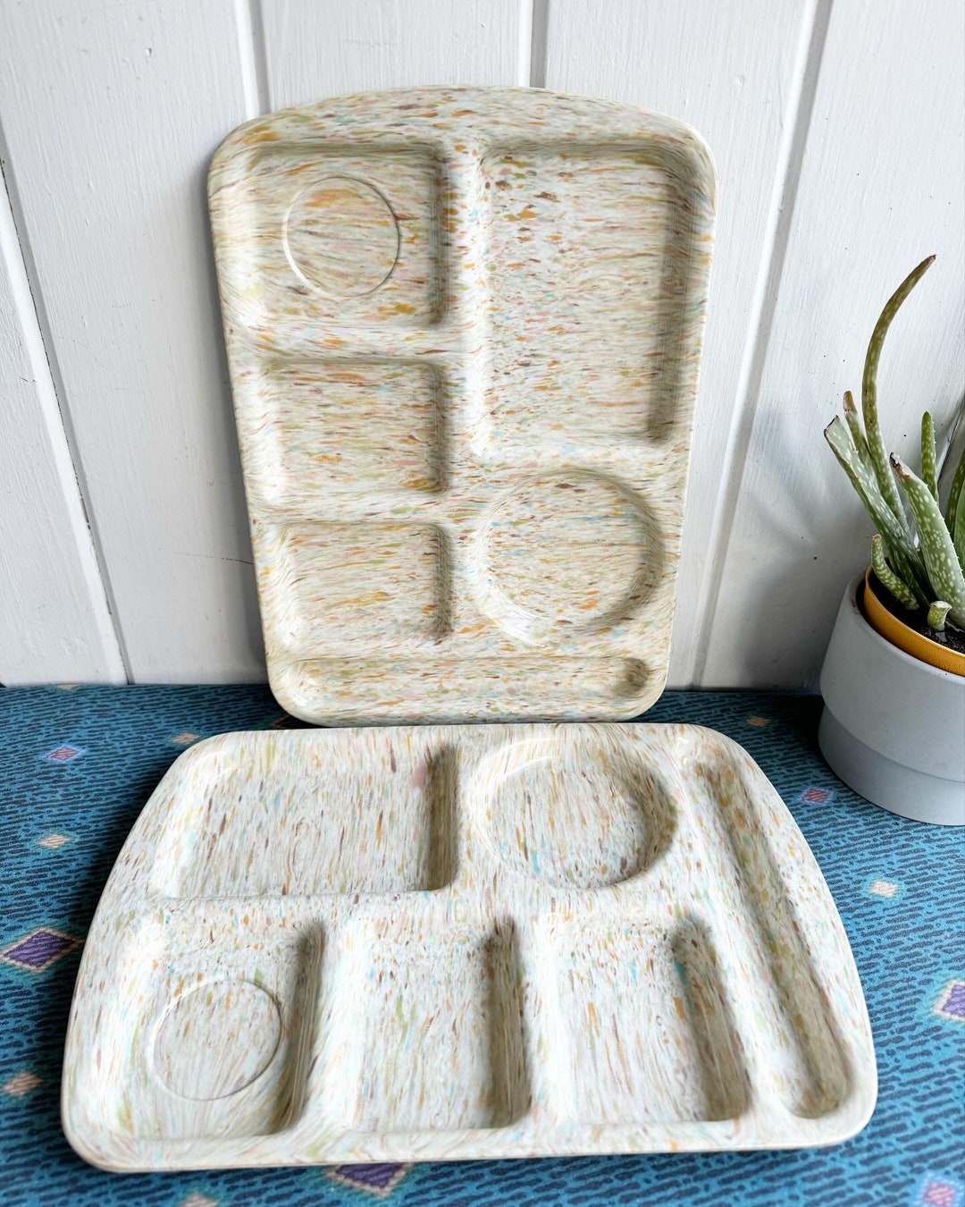 Vintage Pair of 1950’s Prolon Ware Darker Tan Splattered Food Tray. 6 ...