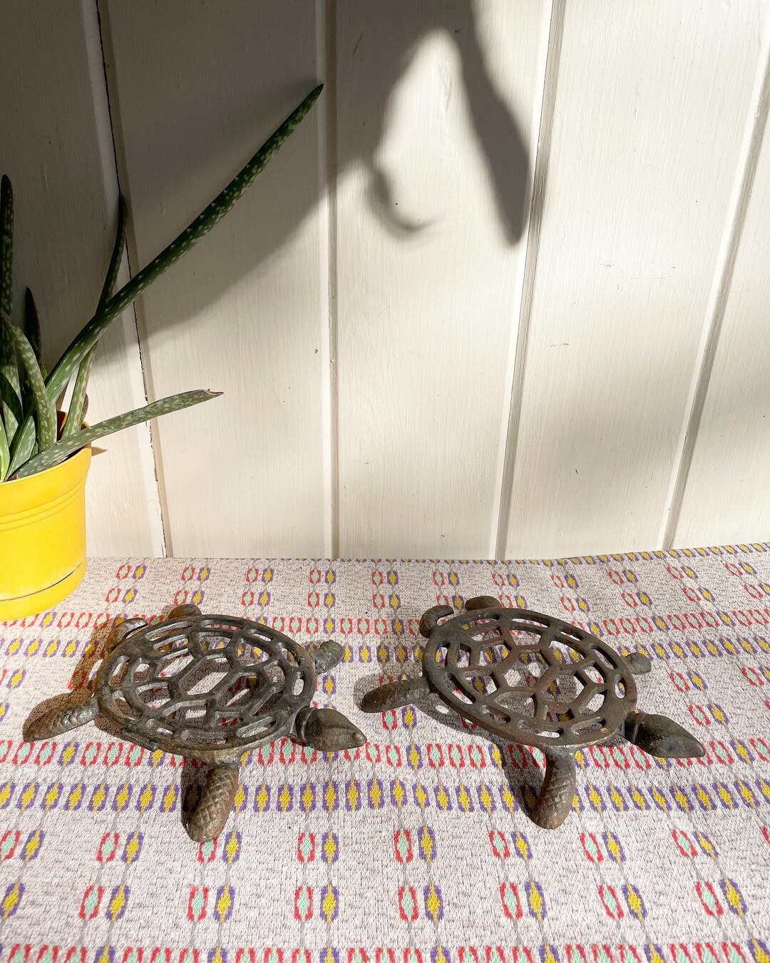 Vintage Cast Iron Turtle Trivets. Taiwan Turtle Plant Stand - Etsy