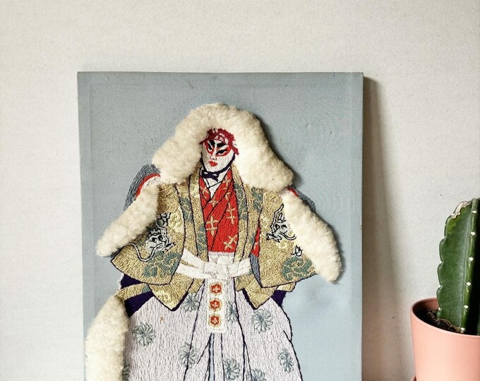 Vintage Nishi Japanese Kabuki Dancer Kagamijishi Doll 3D Fiber Canvas ...
