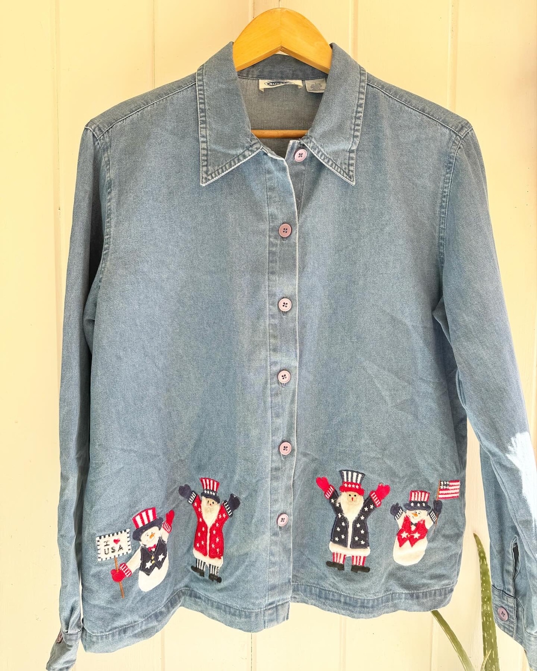 Vintage Austin Clothing Co. Womens Large Denim Button up Long Sleeve ...