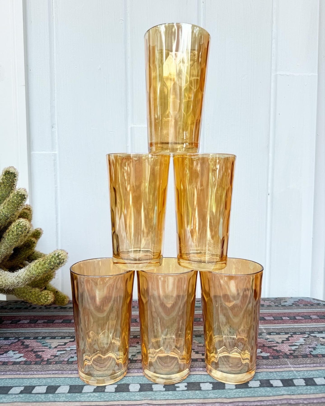 Vintage Jeannette Marigold Flat Bottom Tumblers Set of 6 Vintage ...