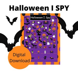 Printable I SPY Halloween Game, Halloween Activity, Homeschool ...