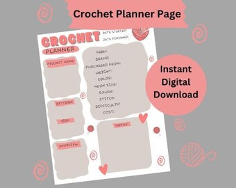 Crochet Project Tracker Printable Handy Reference Sheet for Crochet ...