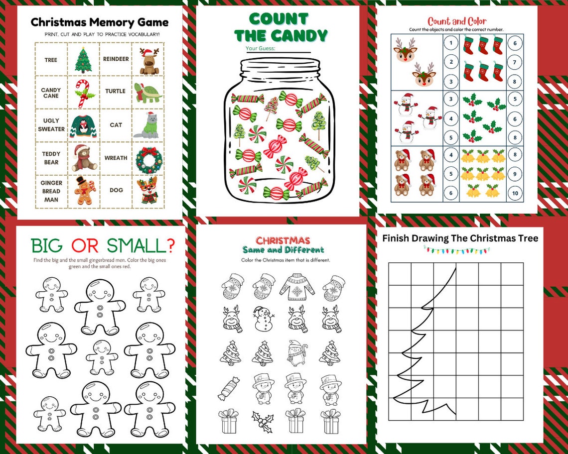 Printable Christmas Activities, 24 Pages, Christmas Activity Bundle ...