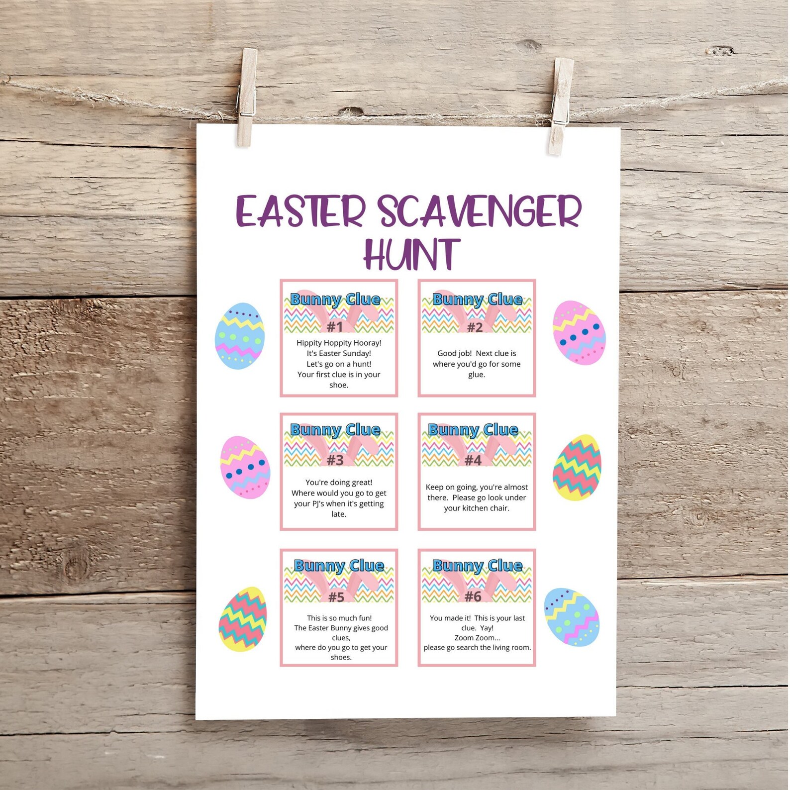 Easter Indoor Scavenger Hunt Activity Game Kids Easter - Etsy