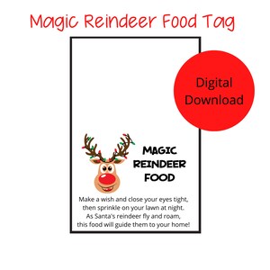 Magic Reindeer Food Foldable Printable Tags, Printable Kids Christmas ...