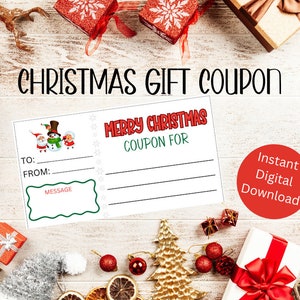 Christmas Coupons, Christmas Gift Certificates, Gifts for Kids ...