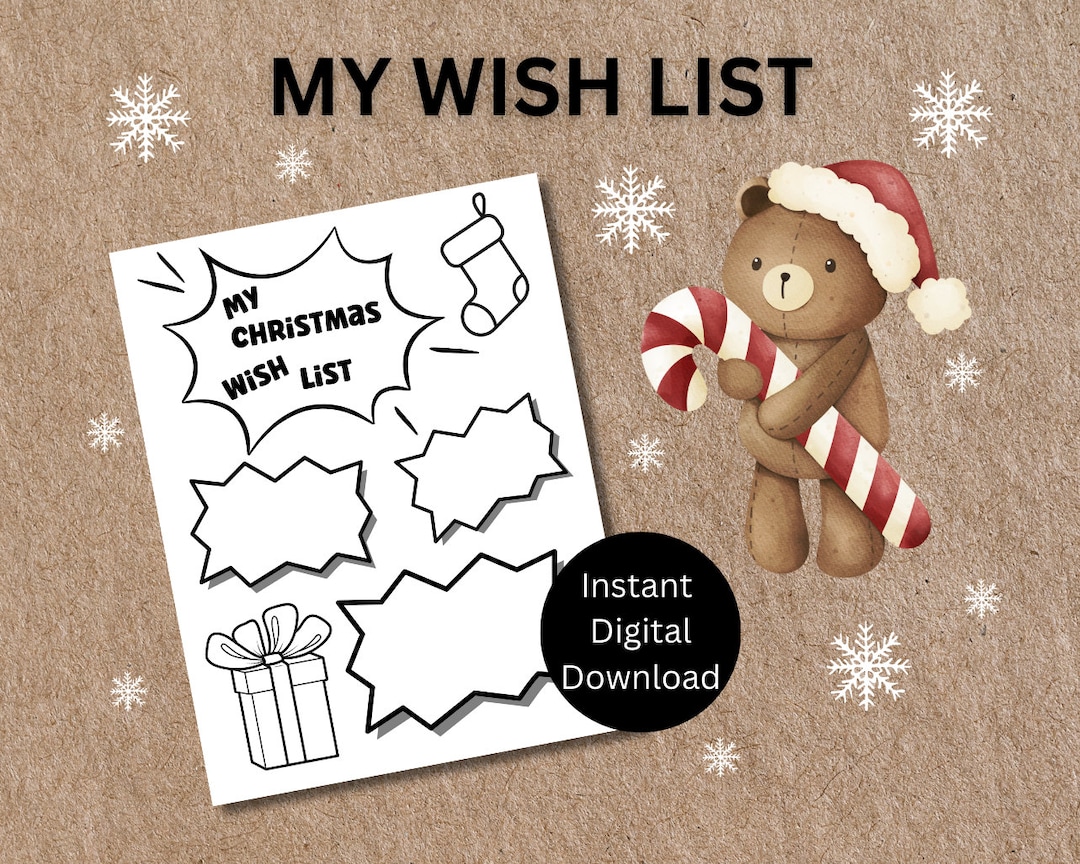 My Christmas Wish List Printable, Printable Christmas Wish List ...