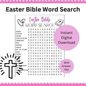 Easter Bible Word Search Game Easter Celebration Printable Game ...