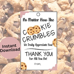 Printable Cookie Gift Tags, No Natter How the Cookie Crumbles Tag ...