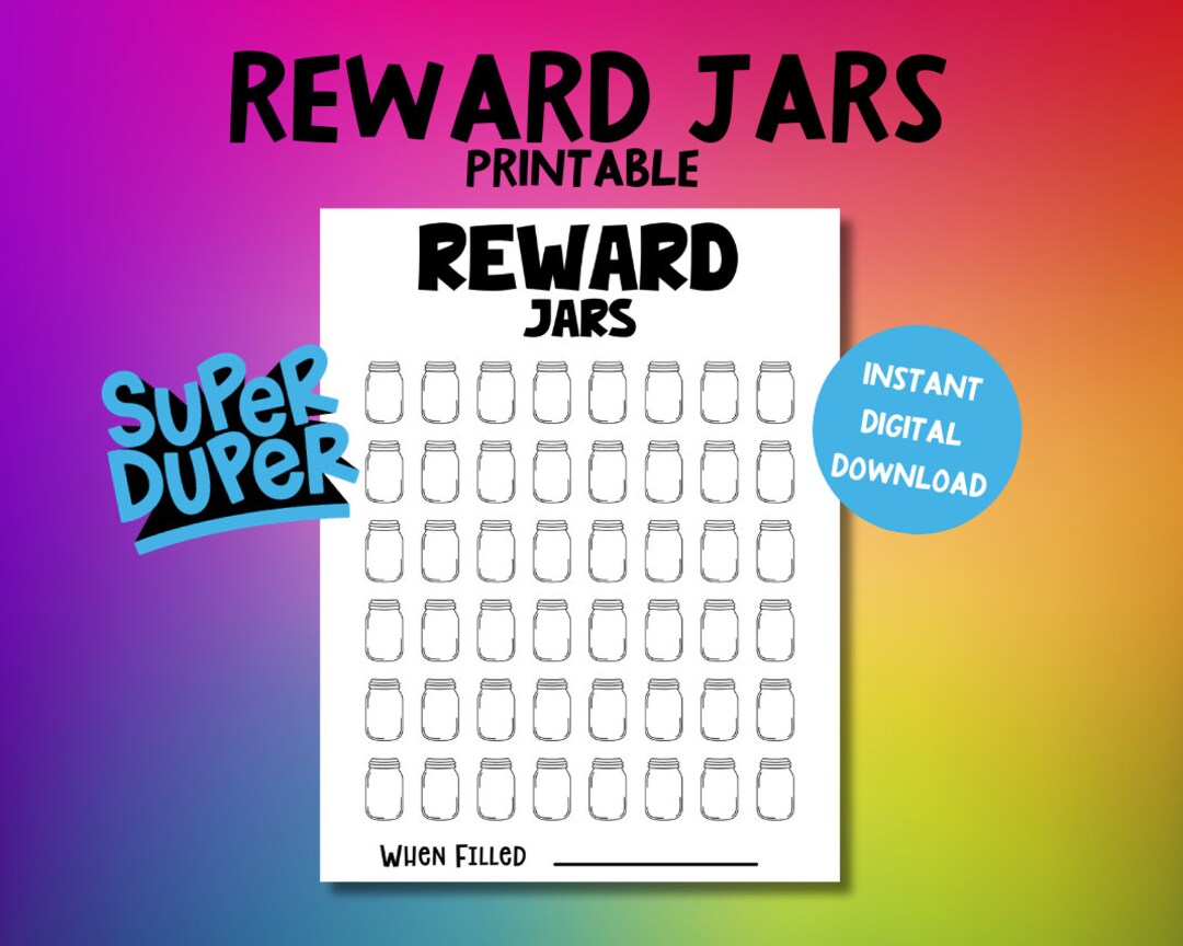 Reward Jar, 48 Plain Jars Reward Chart, Motivational, Goal, Progress ...