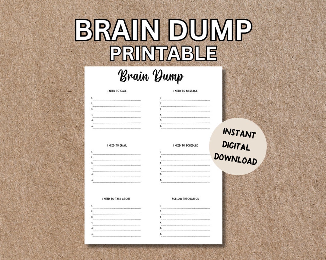 Brain Dump Printable, Priorities Organizer, to Do List Template, Get It ...