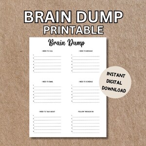 Brain Dump Printable, Priorities Organizer, to Do List Template, Get It ...