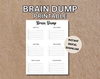 Brain Dump Printable, Priorities Organizer, to Do List Template, Get It ...