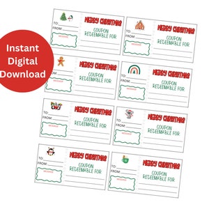 Christmas Coupons, Christmas Gift Certificates, Gifts for Kids ...