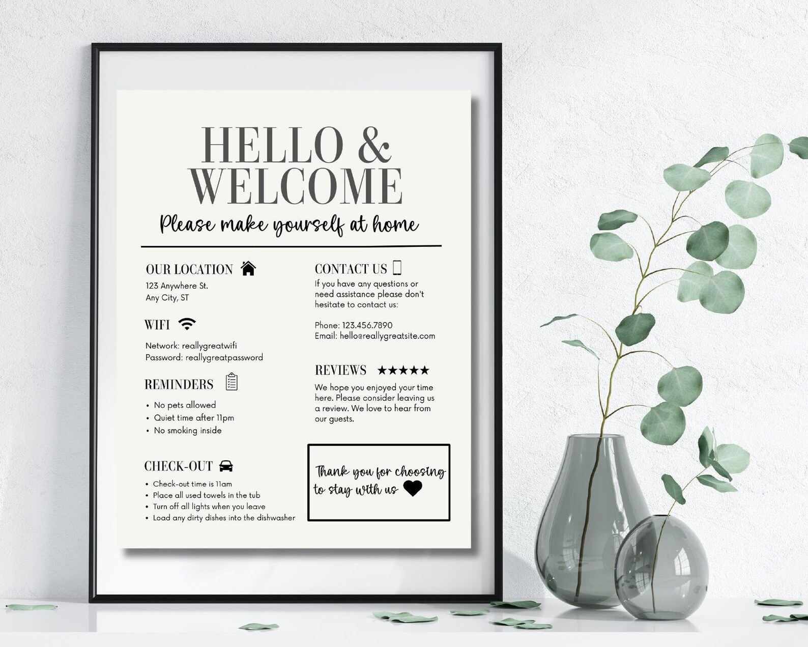 Welcome Sign for Airbnb Hosts, Vacation Rental Printable, Guest Arrival ...