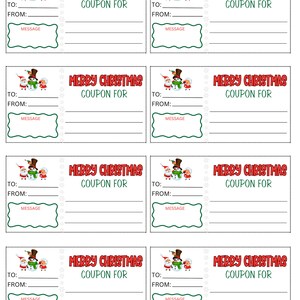 Christmas Coupons, Christmas Gift Certificates, Gifts for Kids ...