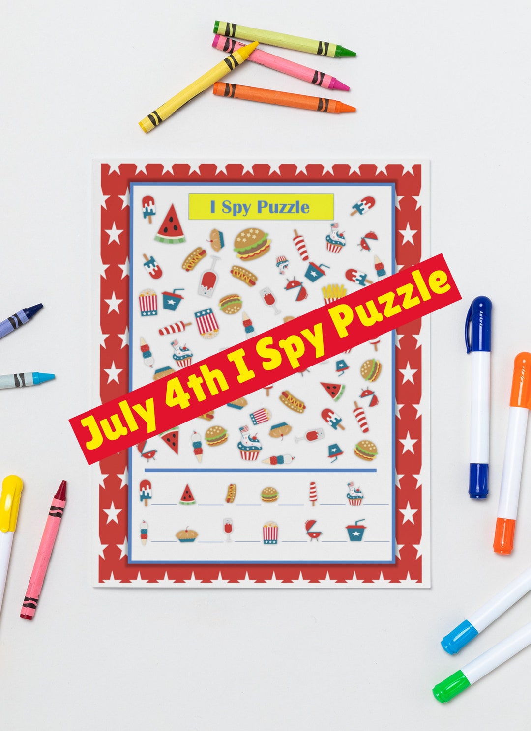 Printable I SPY July 4th Game, Independence Day Activity, Homeschool ...