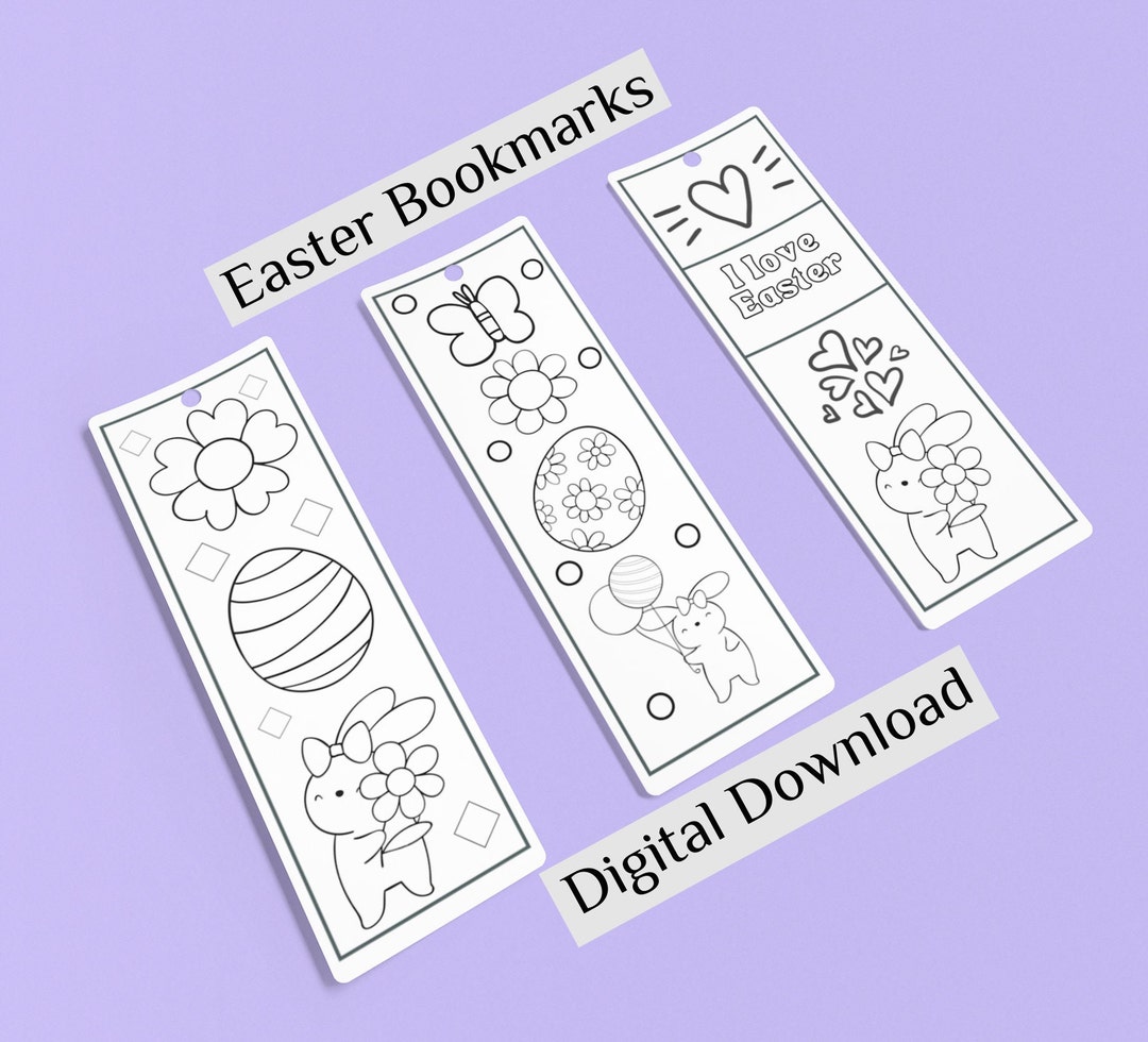 Printable Easter Bookmarks, Bookmarks for Kids, Printable Bookmark ...