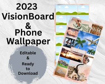 IPhone Vision Board Wallpaper Canva Template - Etsy