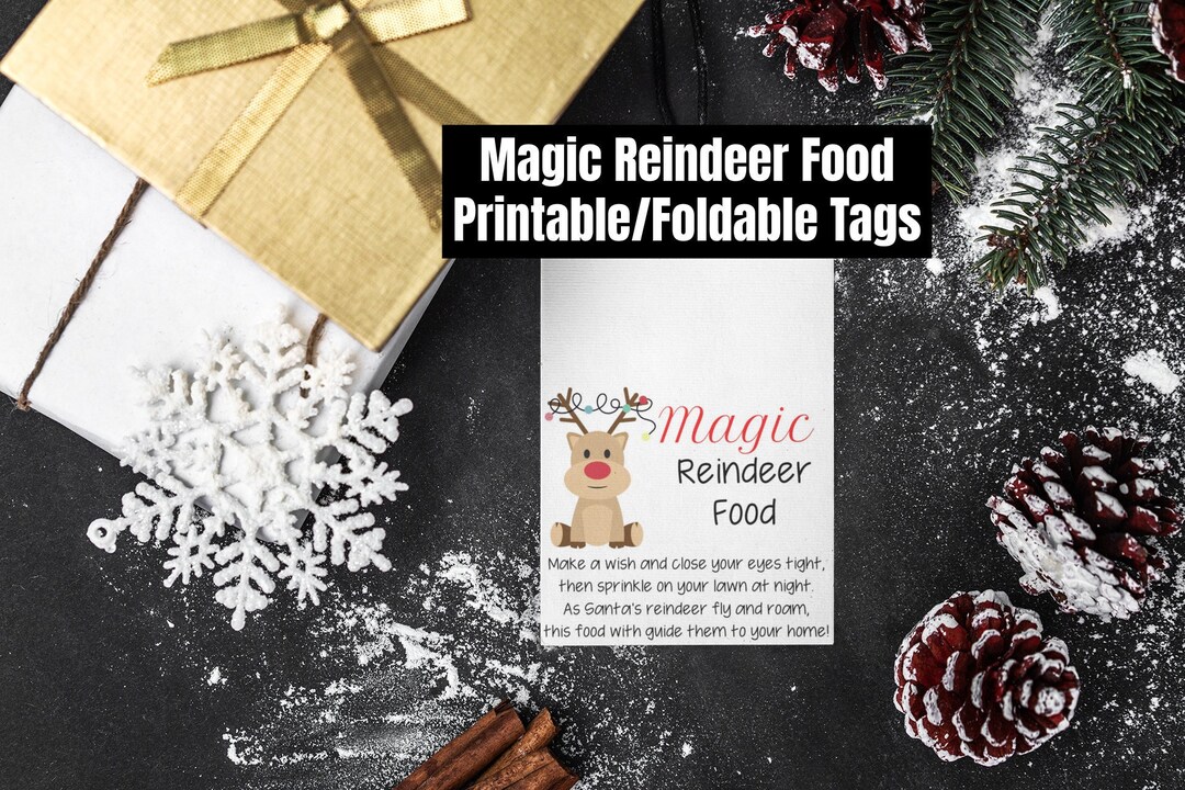 Magic Reindeer Food Foldable Printable Tags, Printable Kids Christmas ...
