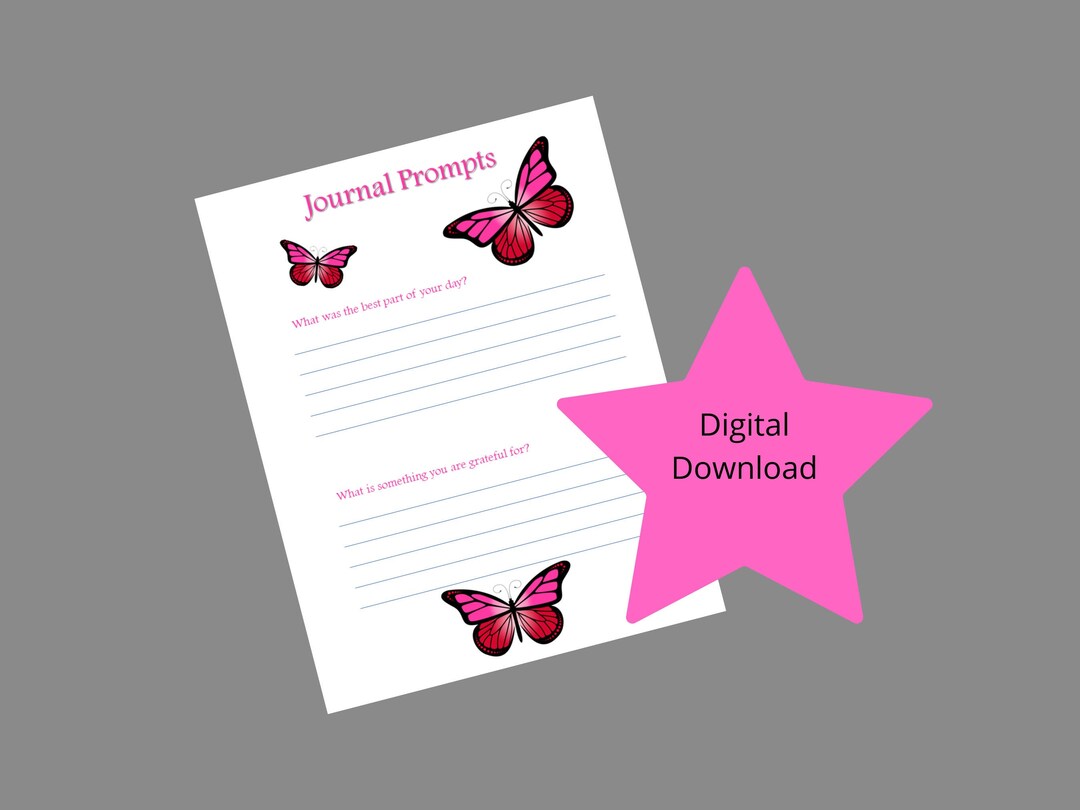 Butterfly Journal Prompt Page - Etsy